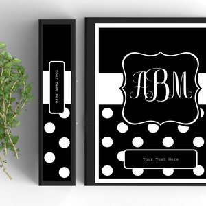 Monogram Binder Cover-personalized Binder Inserts and Spines - Etsy