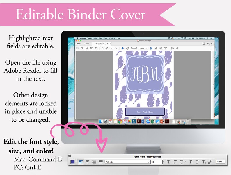 Monogram Binder Cover-personalized Binder Inserts and Spines - Etsy