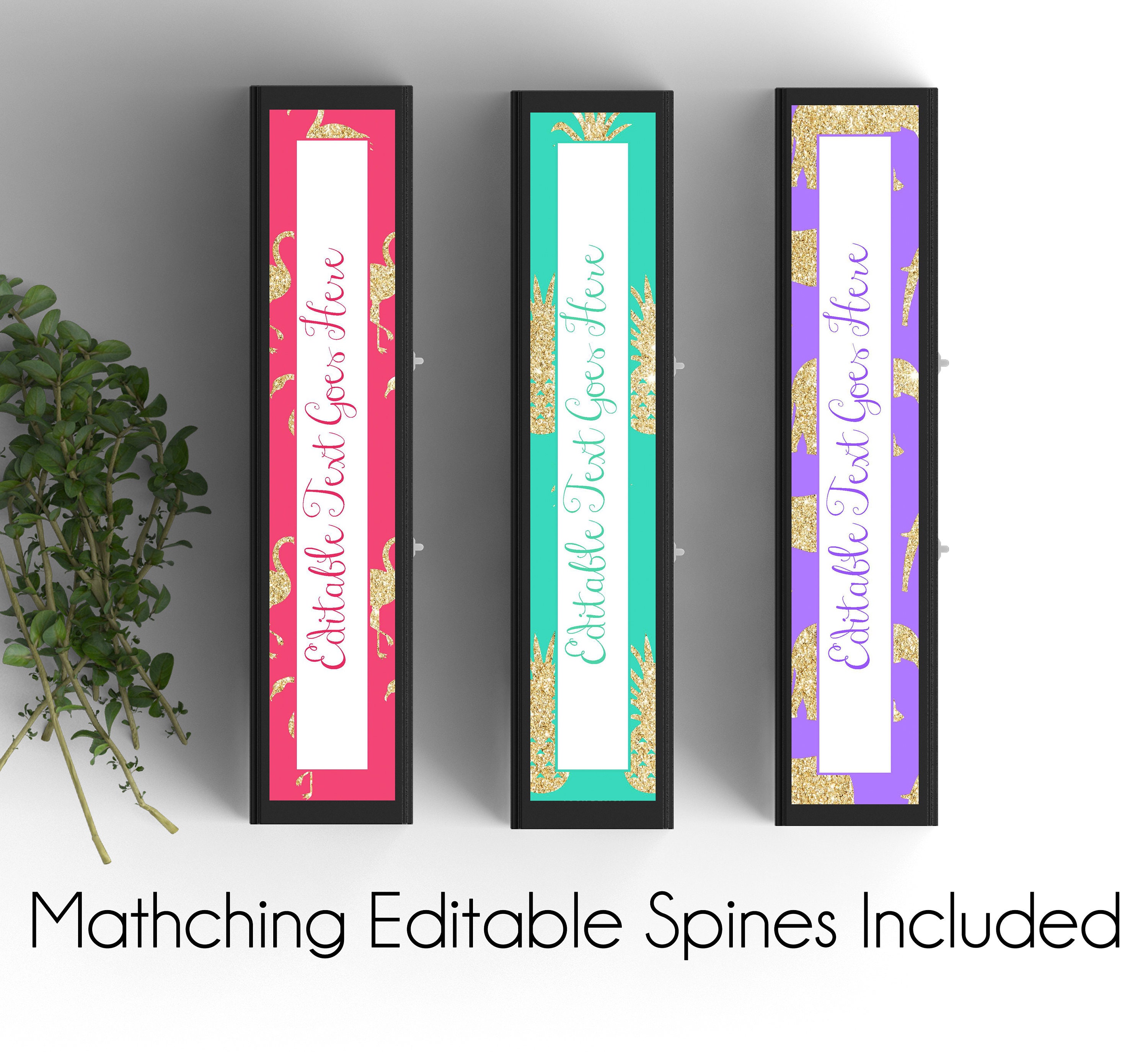 Set of 3 Monogram EDITABLE Binder Covers-gold Glitter - Etsy