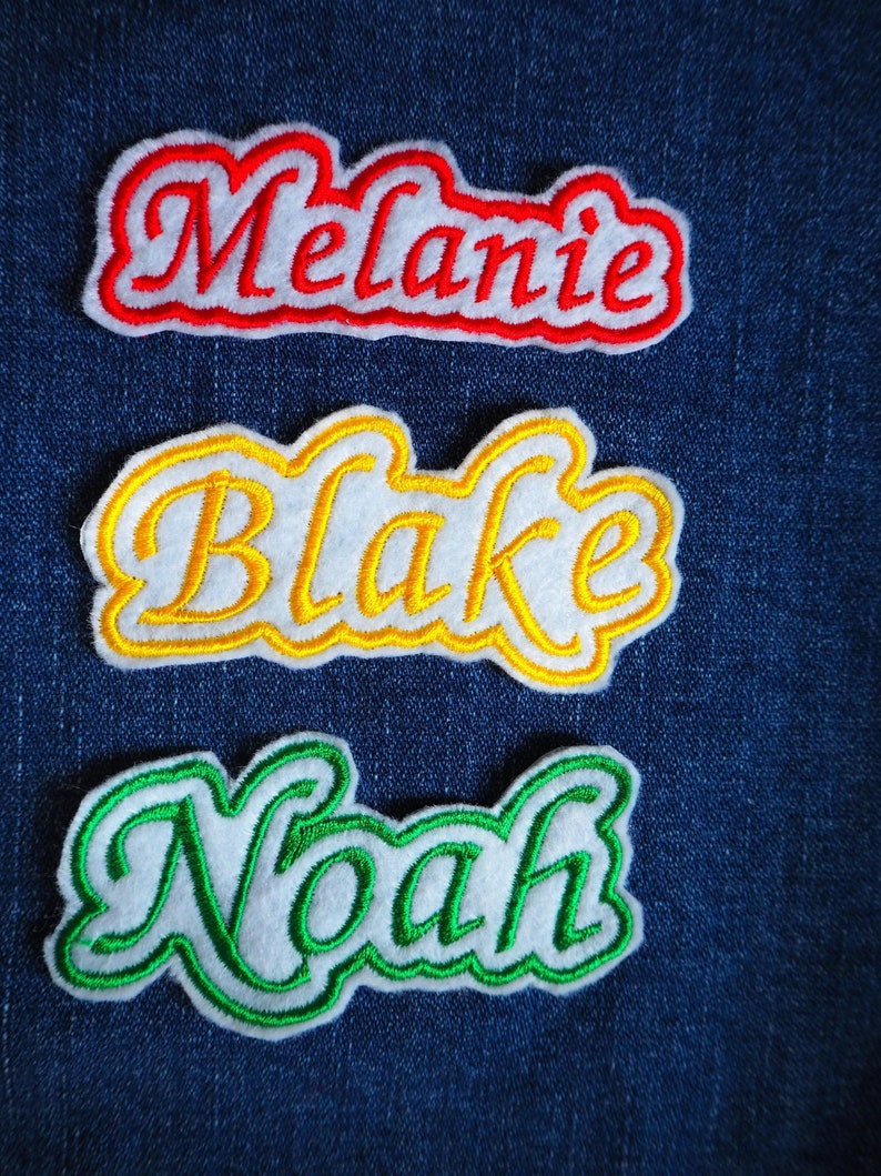 Embroidered Name Patch. 10 Colours Available - Etsy