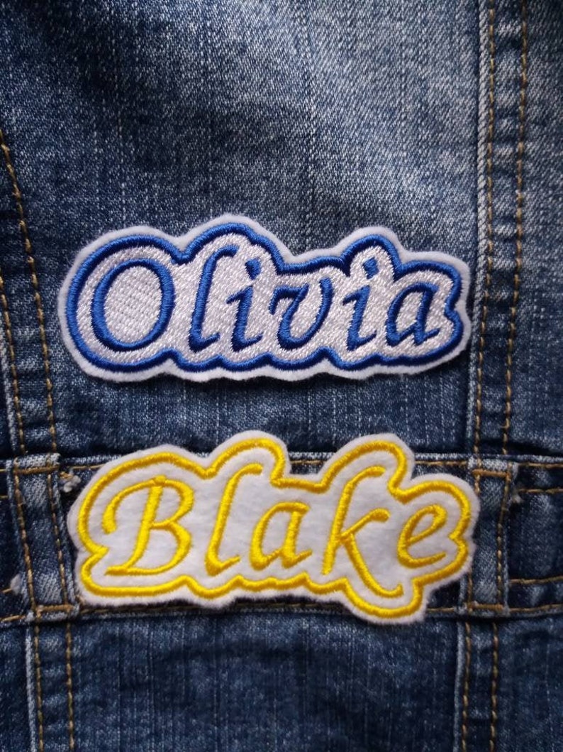 Embroidered Name Patch. 10 Colours Available - Etsy