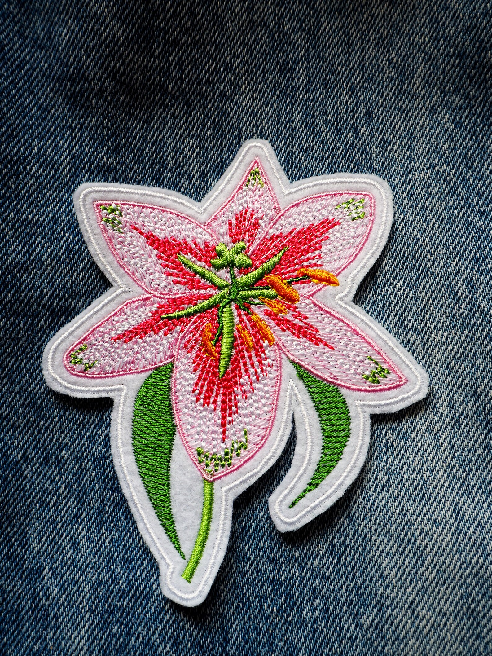 Stargazer Lily Embroidered Iron on Patch - Etsy
