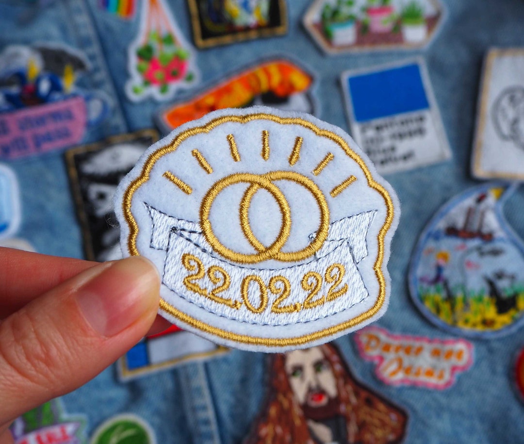 Custom Wedding Date Embroidered Iron on Patch - Etsy