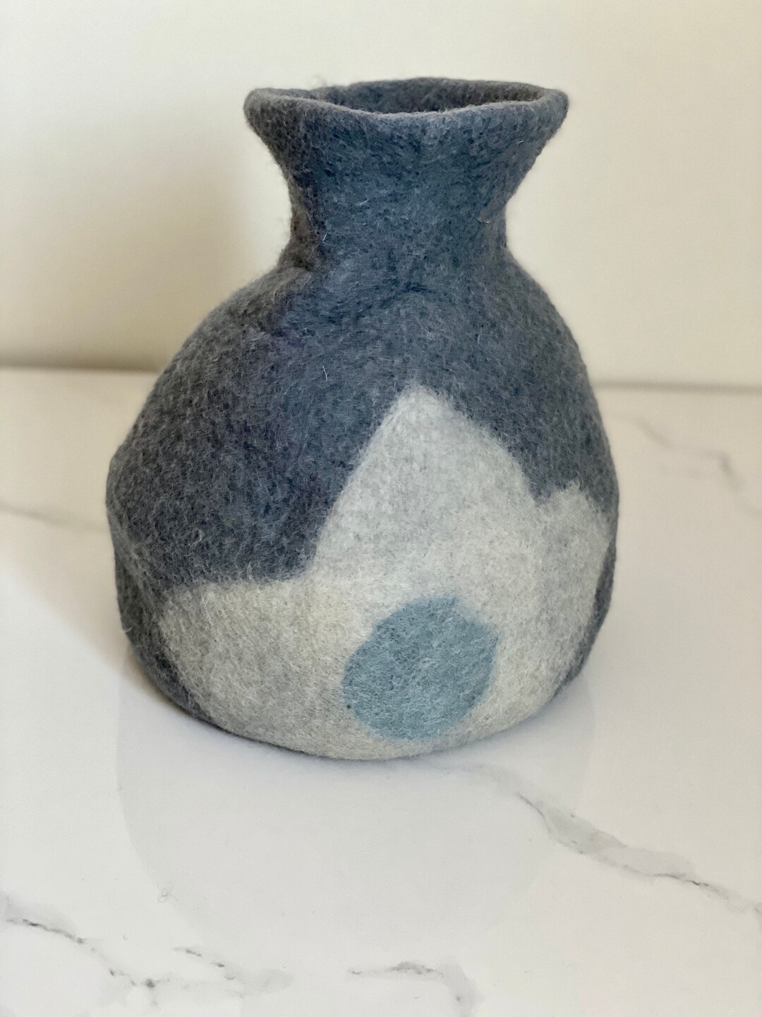 Handmade Blue Felt Vase With Baby Blue Flower: Home Decor - Etsy