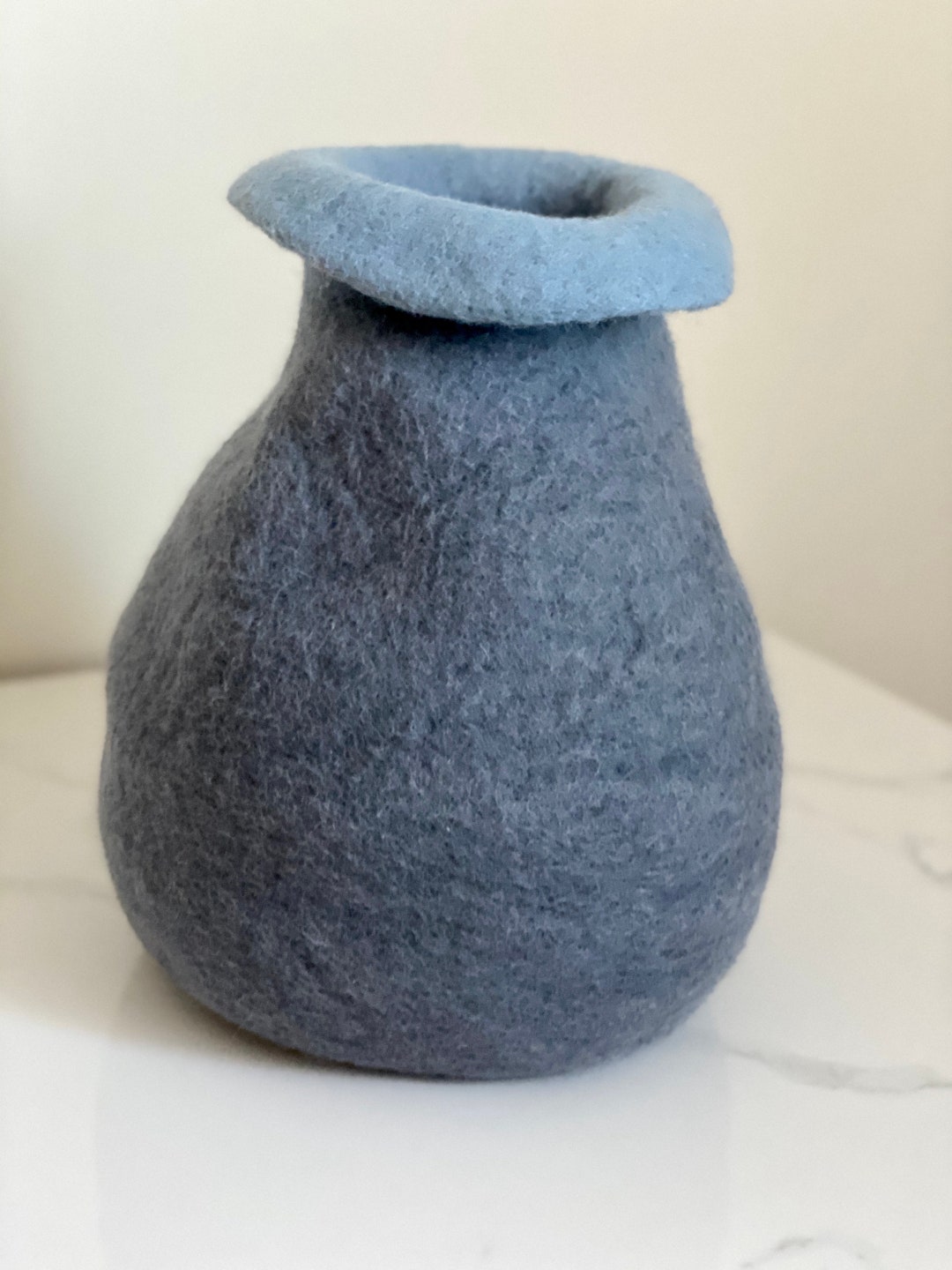 Blue Felt Vase: Handmade Home Decor, Gifts for Home - Etsy