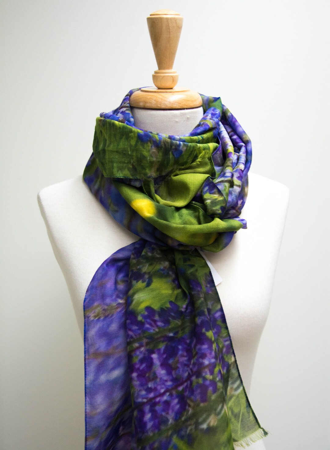 West Coast Lupins Scarf / Canadian Nature Scene Scarf / Cotton and Silk ...