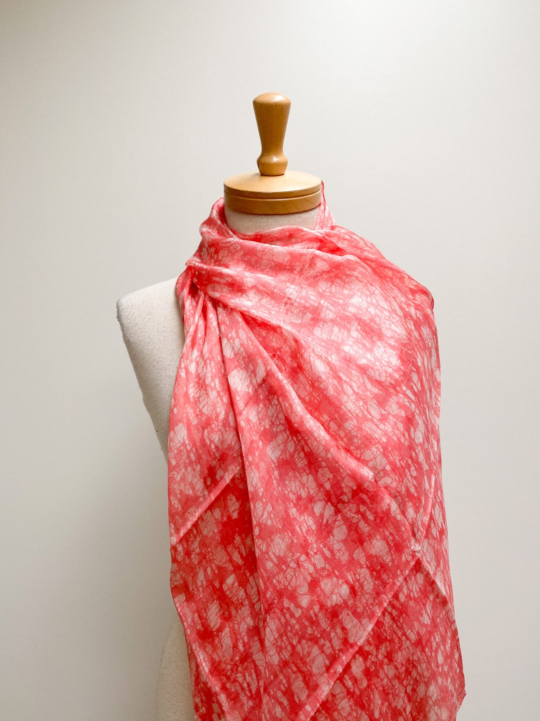 Handgefertigt Rosa Seidenschal: Leichter Batik Schal - Etsy.de