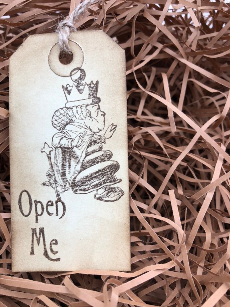 10 Alice in Wonderland Open Me Gift Tags Assorted Brown - Etsy UK