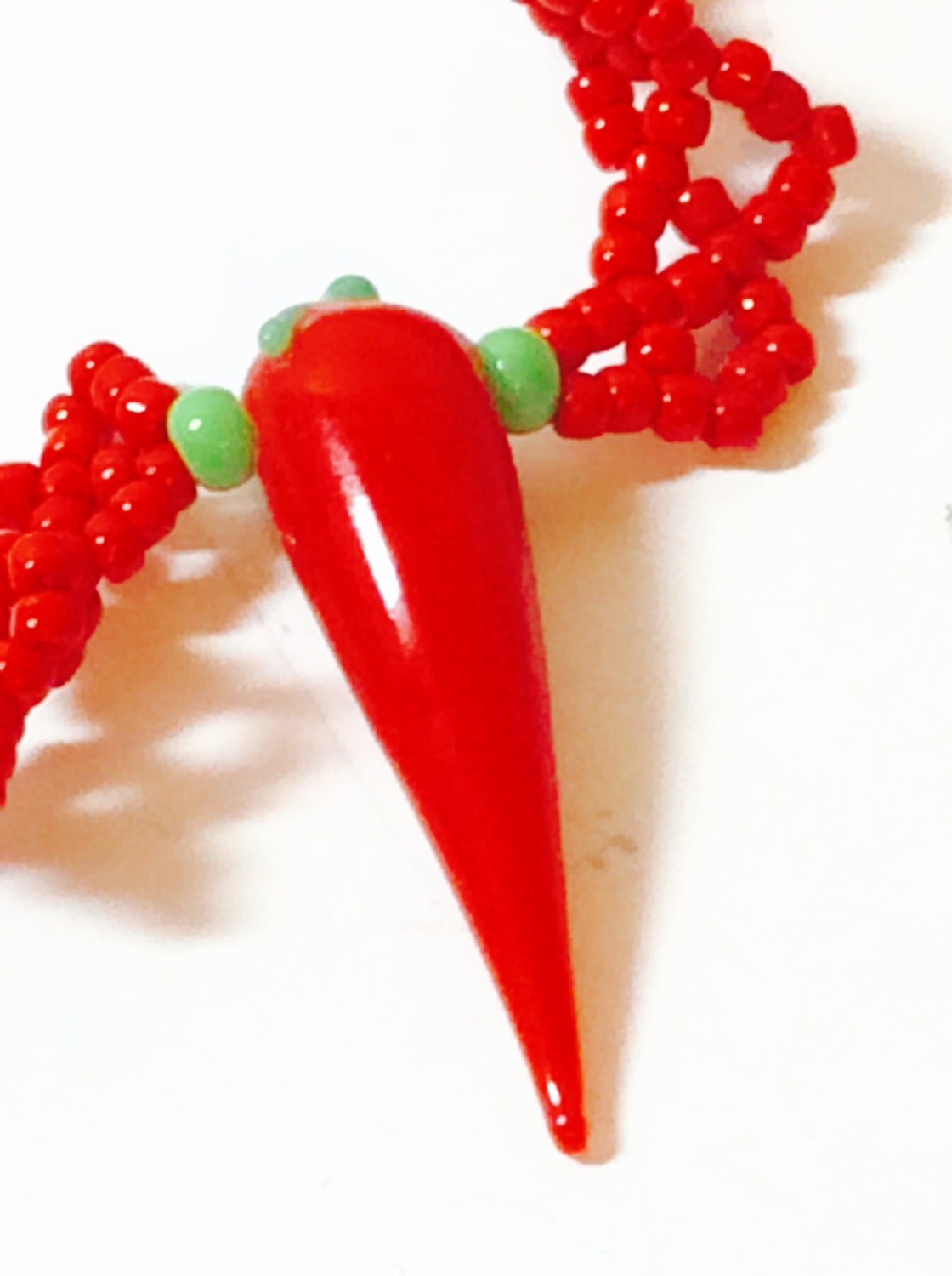 Long Chili Pepper Necklace, Red Necklace, Red Pepper Jewelry, Garden ...