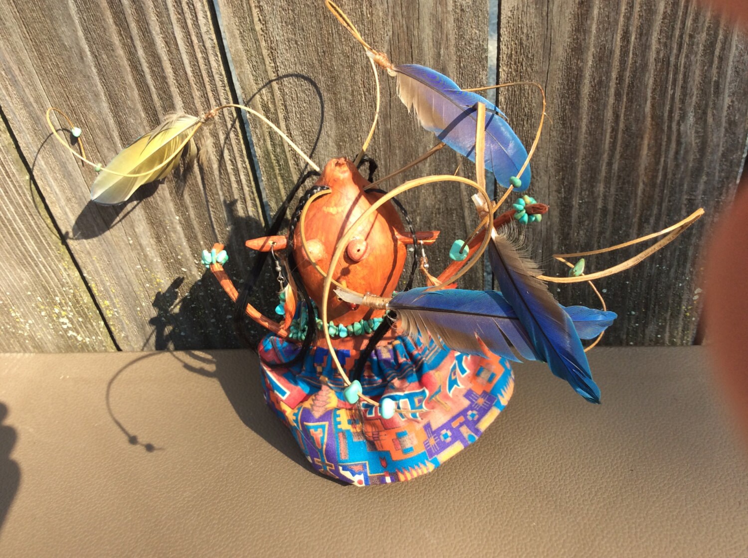 Gourd Art, Dancing Gourd, Gourd in Dance Regalia, Earthtones, Home ...