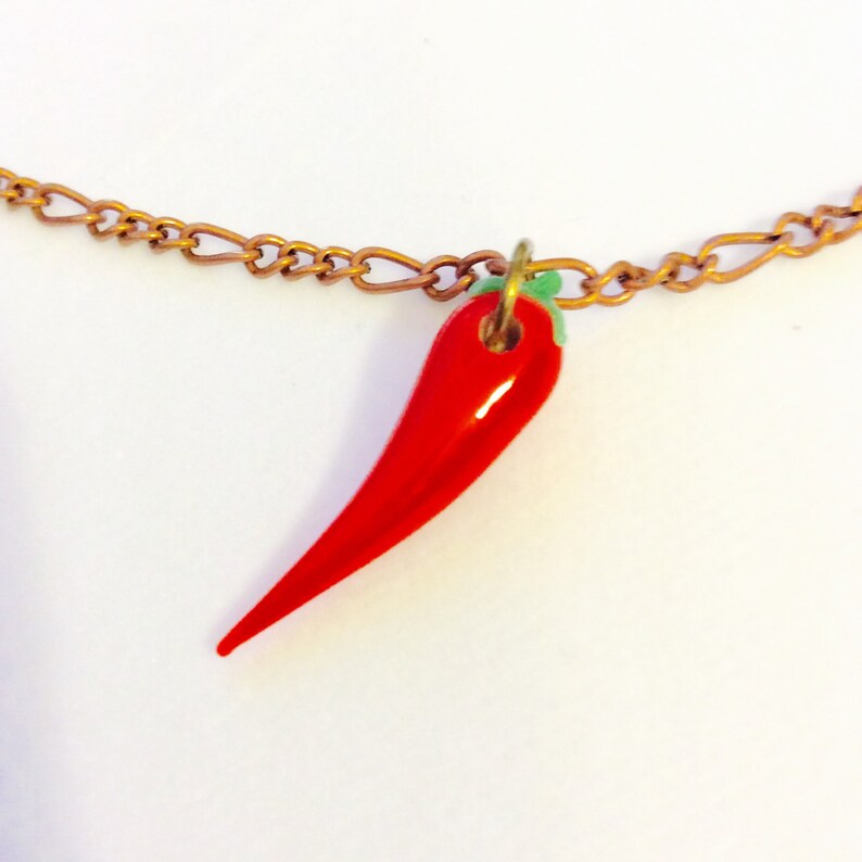 Chile Pepper Necklace, Veggies, Garden Art Necklace, Hippy Style, Chili ...