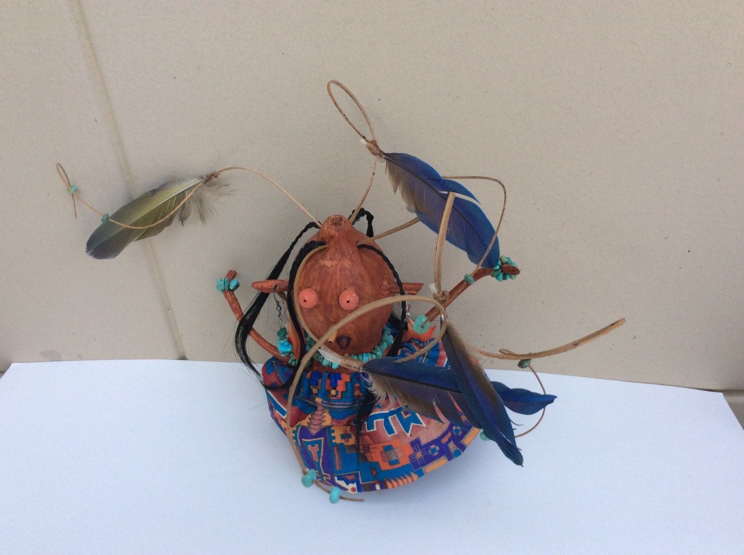 Gourd Art, Dancing Gourd, Gourd in Dance Regalia, Earthtones, Home ...