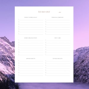 Digital to Do Worksheet - INSTANT DOWNLOAD - Printable Pdf - Etsy