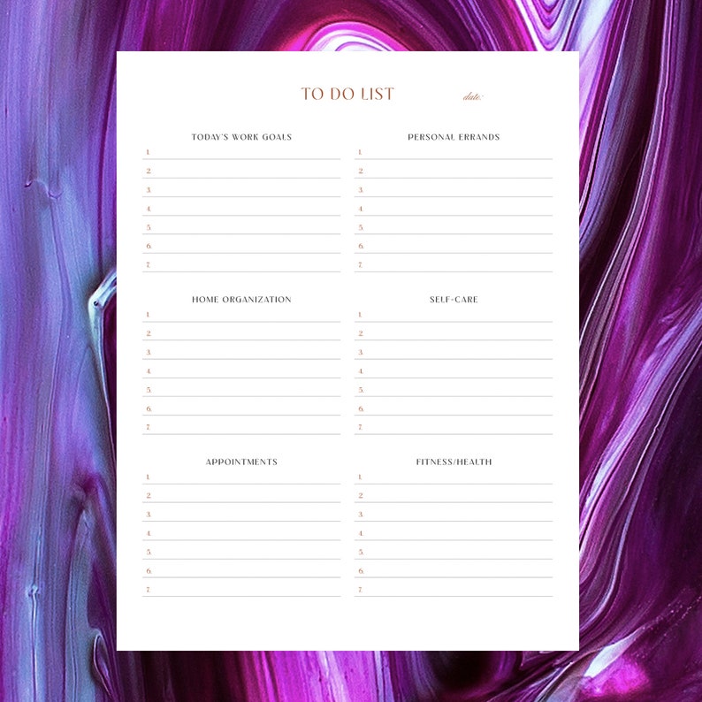 Digital to Do Worksheet - INSTANT DOWNLOAD - Printable Pdf - Etsy