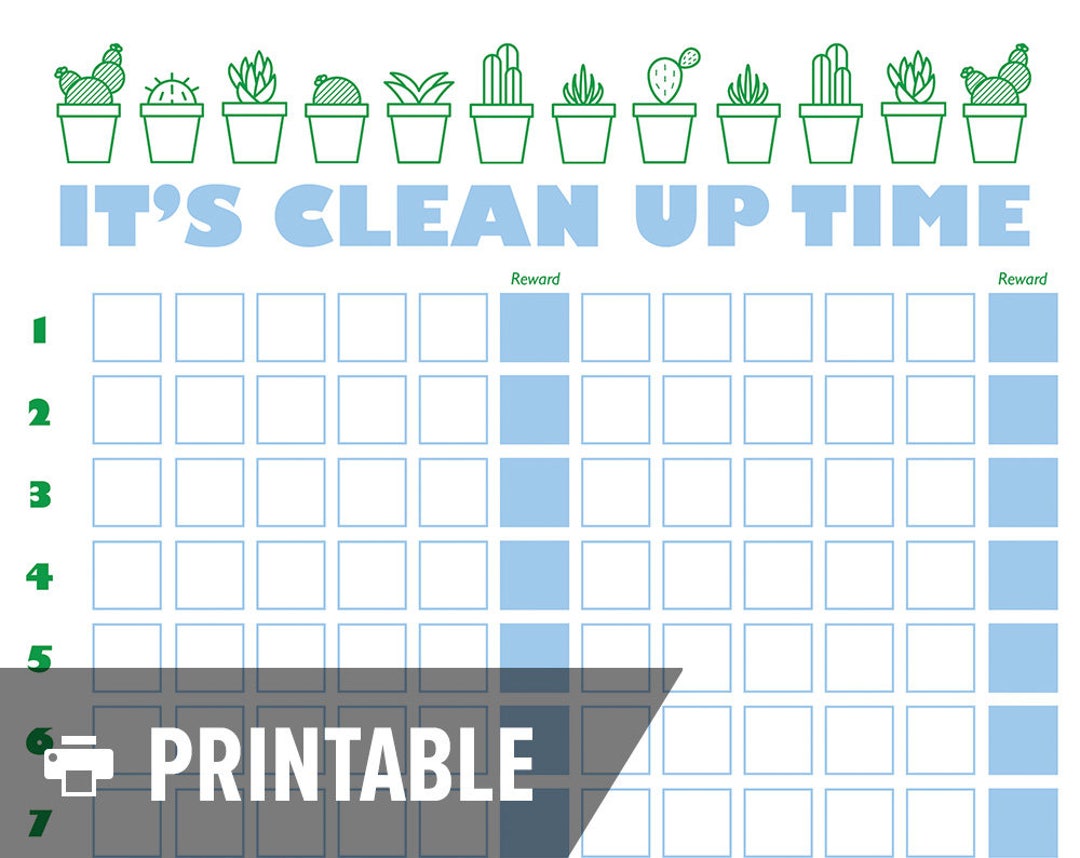 Clean up Chart INSTANT DOWNLOAD Printable Jpg - Etsy