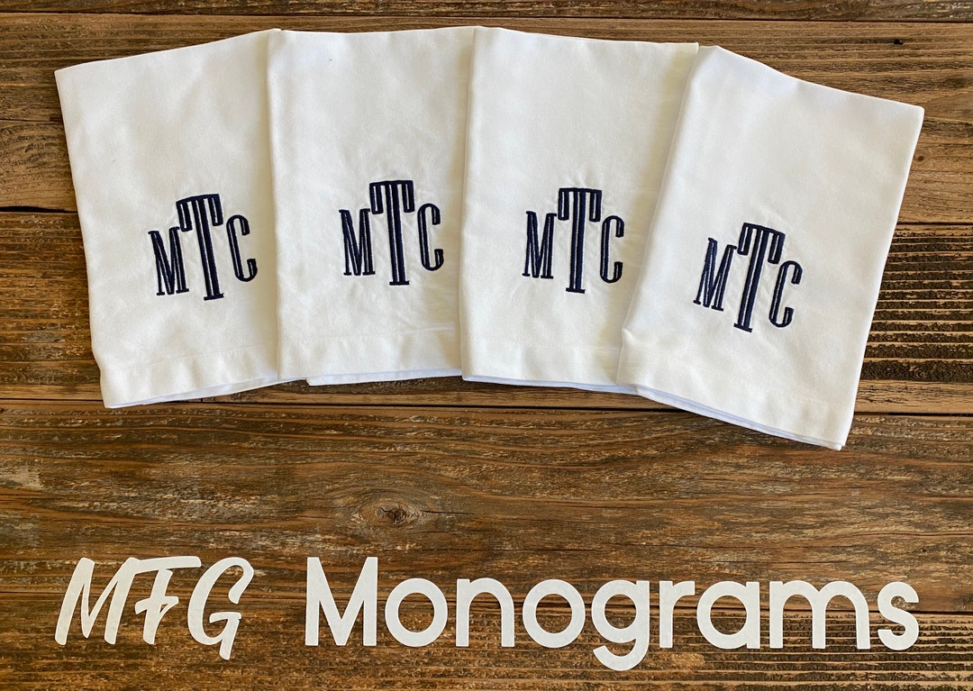 Custom Monogram Dinner Napkins: Personalized Cotton Cloth Napkins - Etsy