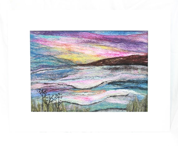 Large Felted Picture lpic11 hand made picture wet felted and needle ...