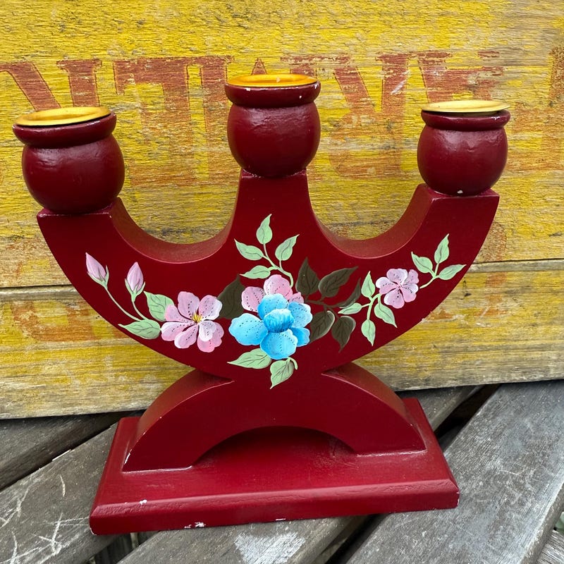 Swedish Painted Candlestick - Etsy