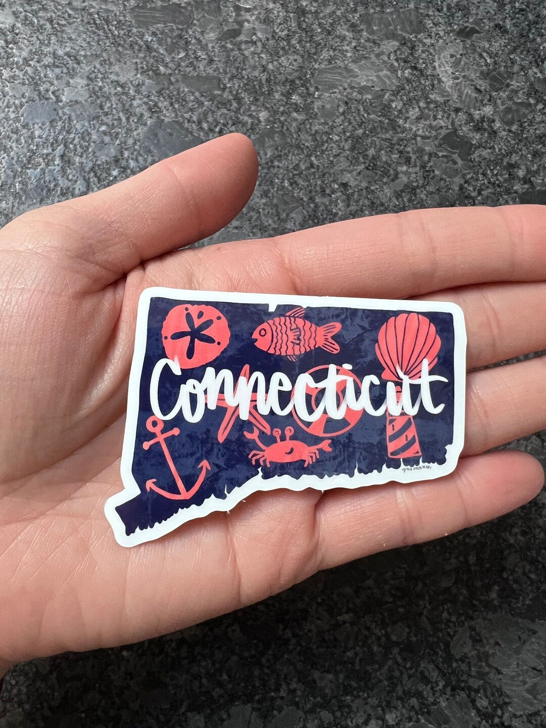 Nautical Themed Connecticut Sticker | Vinyl | Laptop, Windshield, Water ...