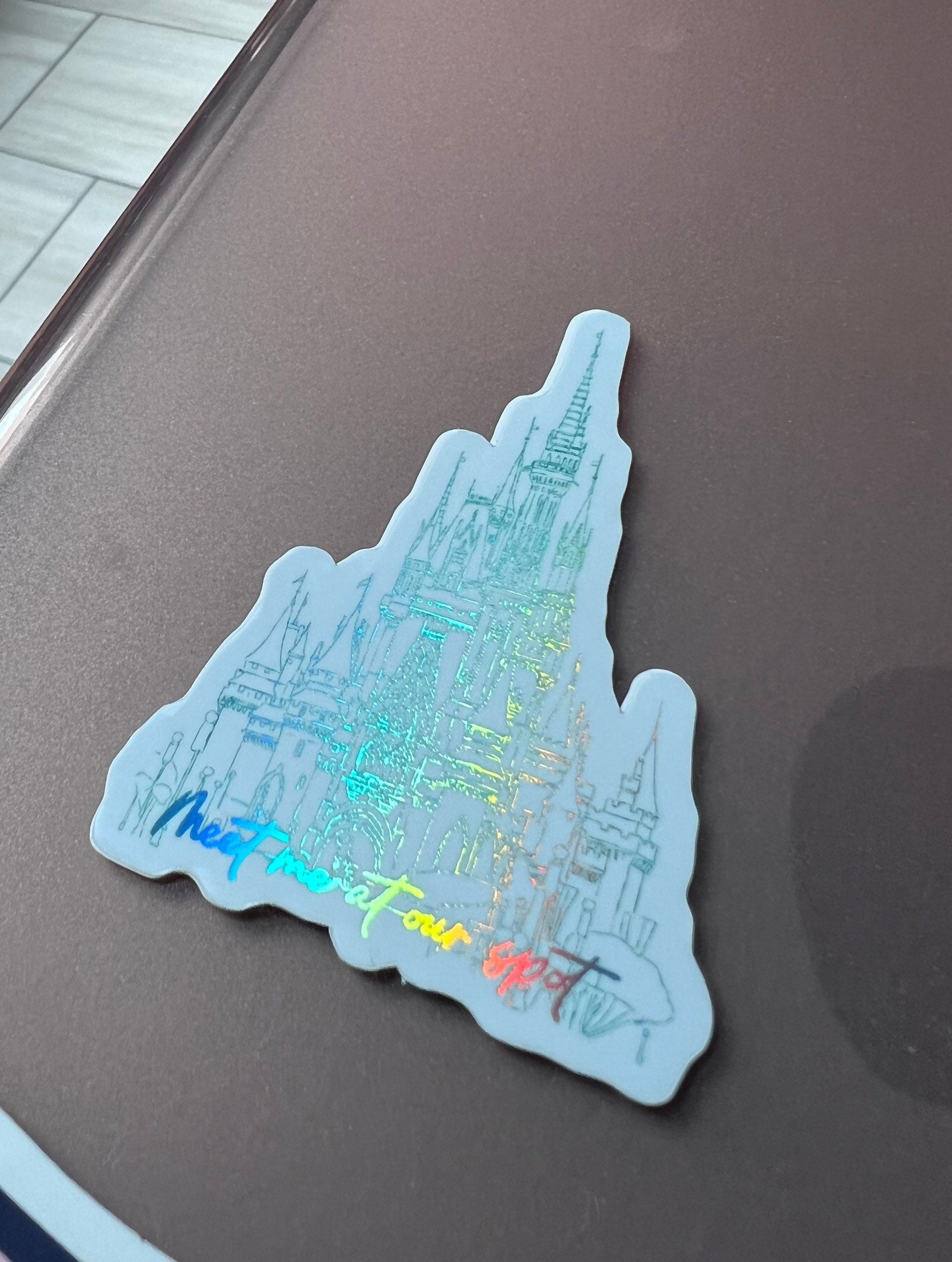 Holographic Vinyl Castle Sticker | Laptop Sticker | Gift for Disney Fan ...