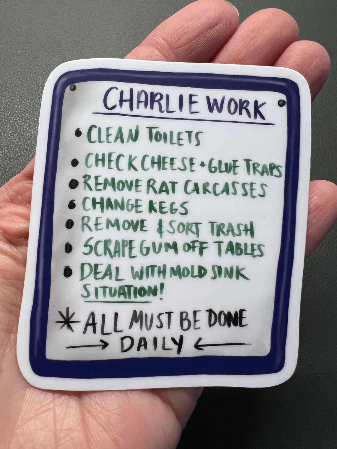 Charlie Work Vinyl Sticker (matte Finish) - Etsy
