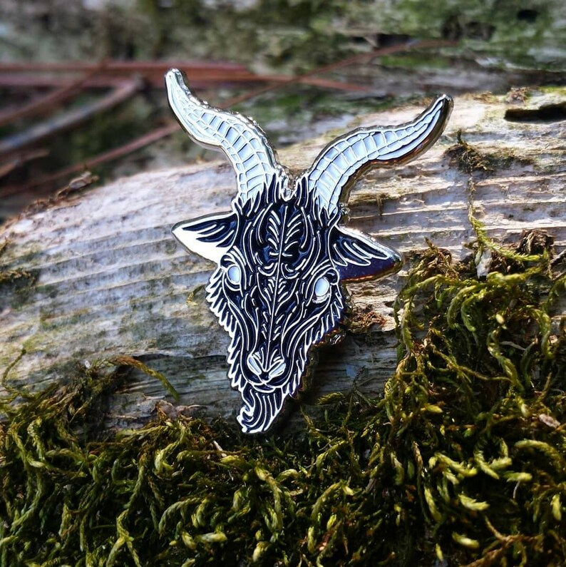 Horned King Goat Enamel Lapel Pin Soft Enamel & Silver - Etsy