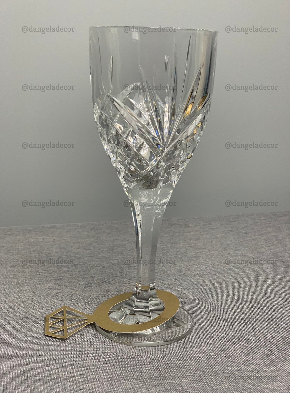 Diamond Ring Wine Glass Tags Glitter Ring Bridal Wine Glass - Etsy