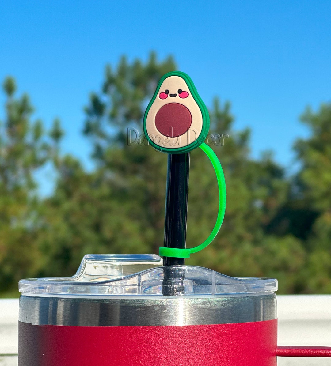 Happy Avocado Stanley Cup Straw Cover, Reusable Drink Topper - Etsy