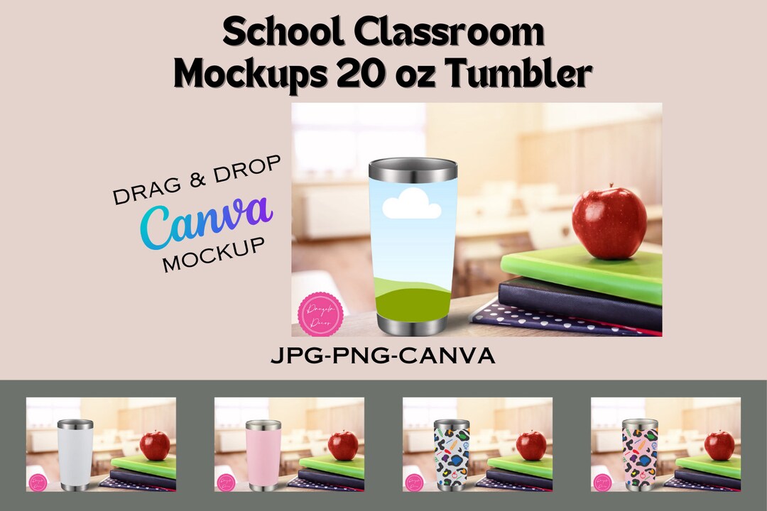 Mock up School Classroom Canva Drag and Drop Mockups 20 Oz Coffee ...
