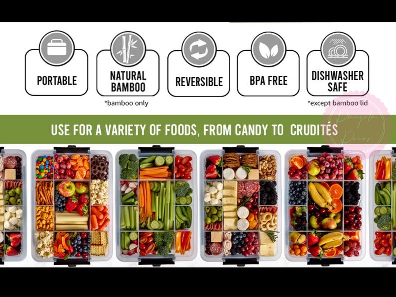 Custom Laser Engraved Bamboo Snackle Box | Personalized Snack Organizer ...