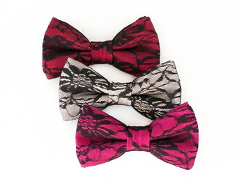 Pink Lace Bow - Etsy