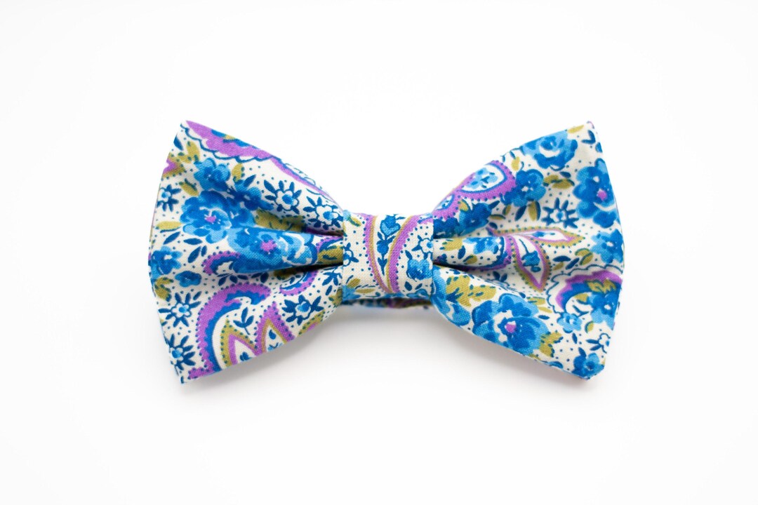 Blue Purple Paisley Bow Tie, Spring Bow Ties Boys Kids Baby, Mens Blue ...