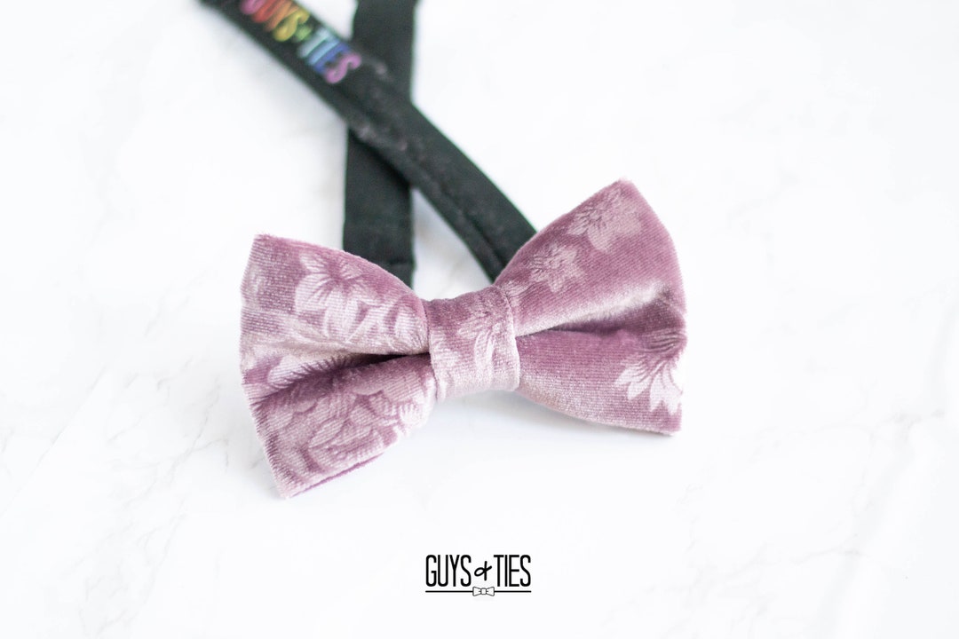 Blush Rose Velvet Bow Tie, Gala Event Bowties for Men, Floral Wedding ...