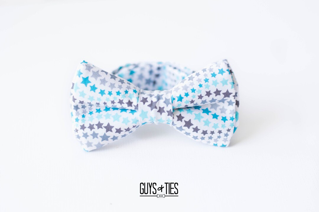 Boys Blue Gray White Stars Bow Tie, Kids Patriotic Bowties, Baby Aqua ...