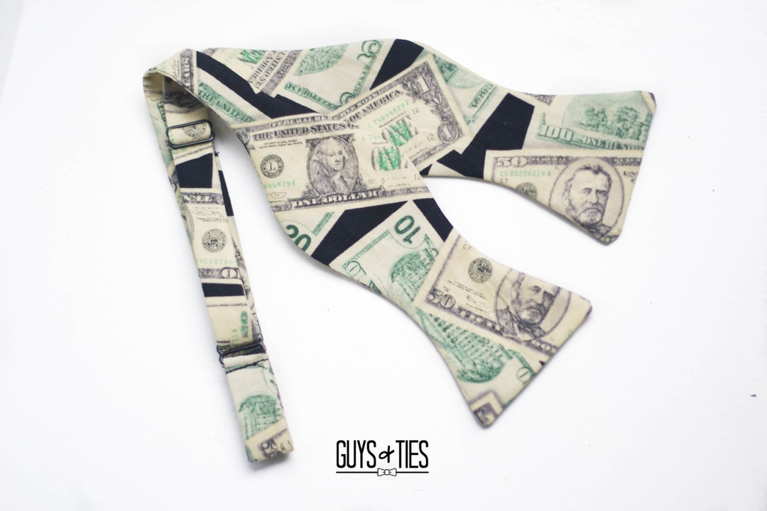 Money Self Tie Bow Tie, Cash Bow Ties for Men, American Currency Bow ...