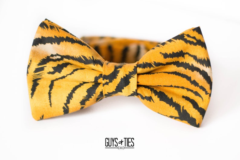 Tiger Bow Tie, Animal Print Bow Tie, Orange Bow Ties for Men, Tiger ...