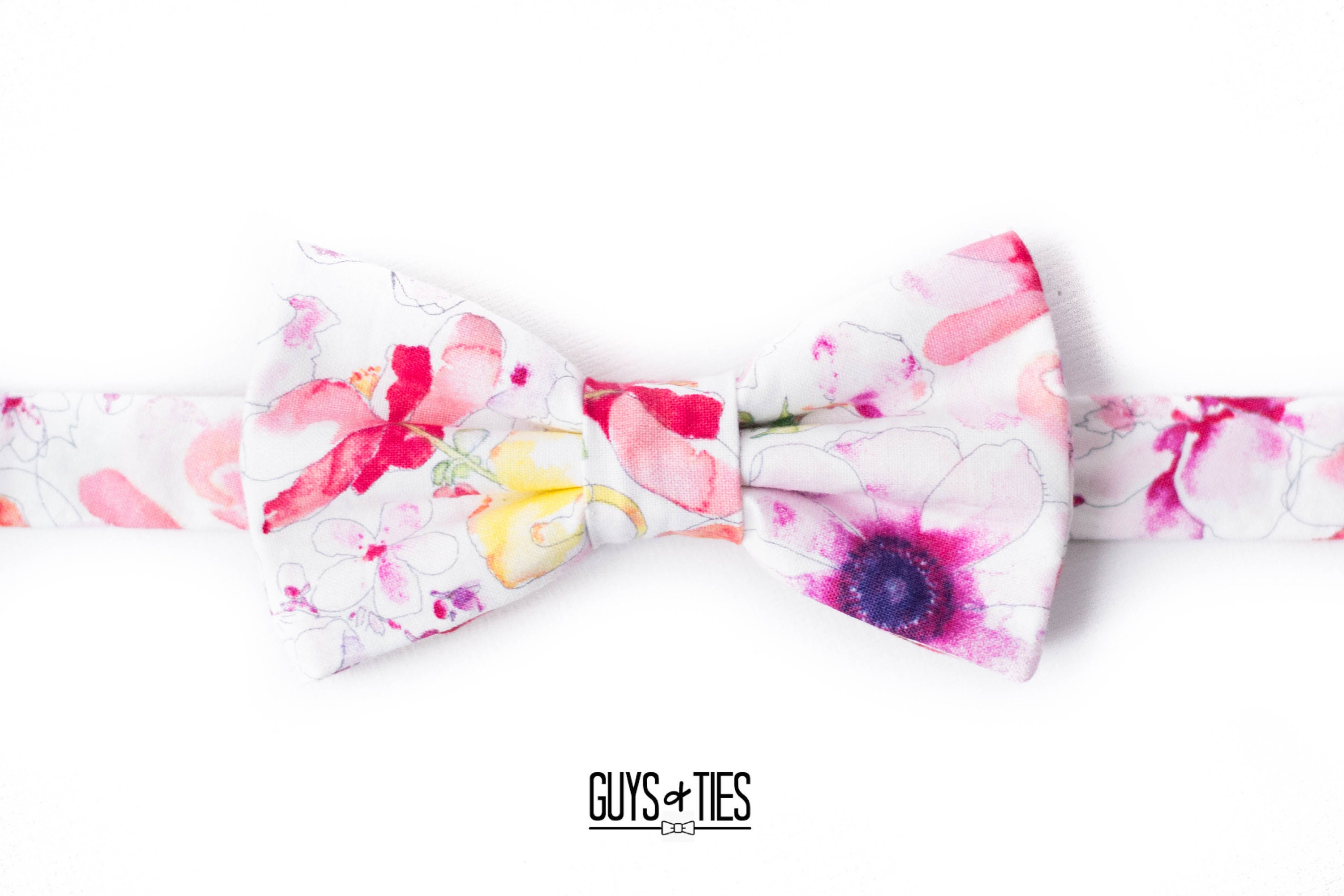 White Floral Bow Tie, Spring Bow Ties, Colorful Bow Ties, Groom Bowties ...
