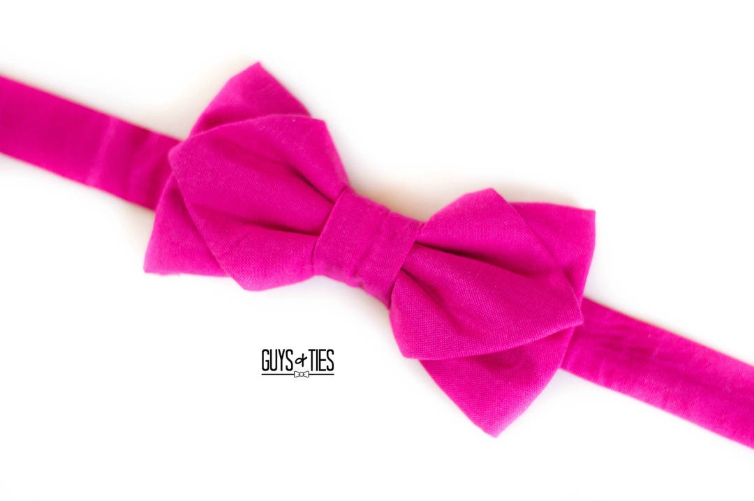 Hot Pink Diamond Point Bow Tie, Cotton Pointed Bow Tie, Unique Prom Bow ...