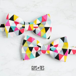 Colorful Geometric Bow Tie, Mens Triangle Bowtie, Funky Bow Ties ...