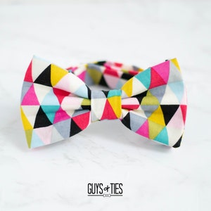 Colorful Geometric Bow Tie, Mens Triangle Bowtie, Funky Bow Ties ...
