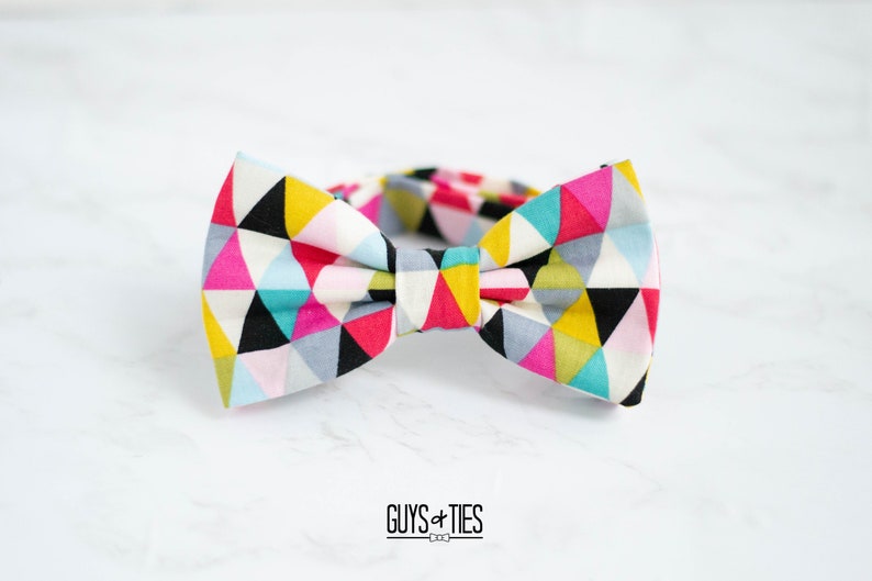 Colorful Geometric Bow Tie, Mens Triangle Bowtie, Funky Bow Ties ...