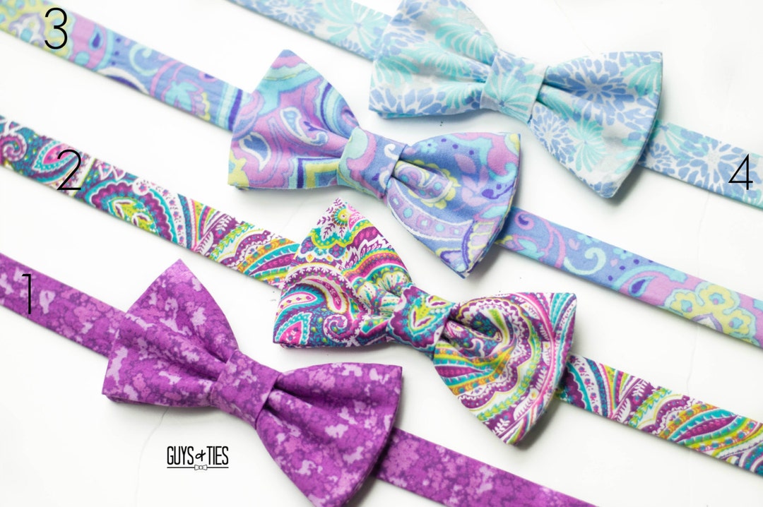 Pastel Blue and Purple Bow Ties, Colorful Spring Bowties, Father Son ...