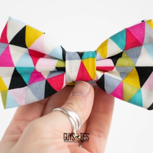 Colorful Geometric Bow Tie, Mens Triangle Bowtie, Funky Bow Ties ...