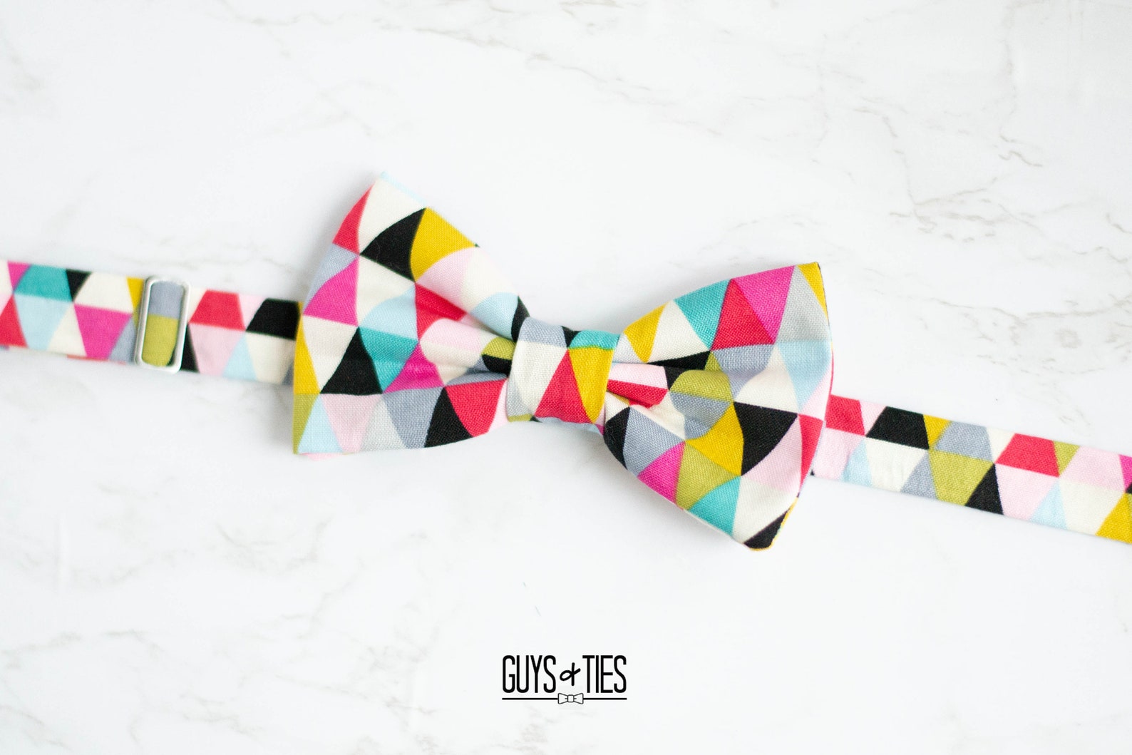 Colorful Geometric Bow Tie, Mens Triangle Bowtie, Funky Bow Ties ...