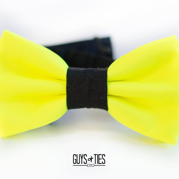 Neon Yellow Bow - Etsy
