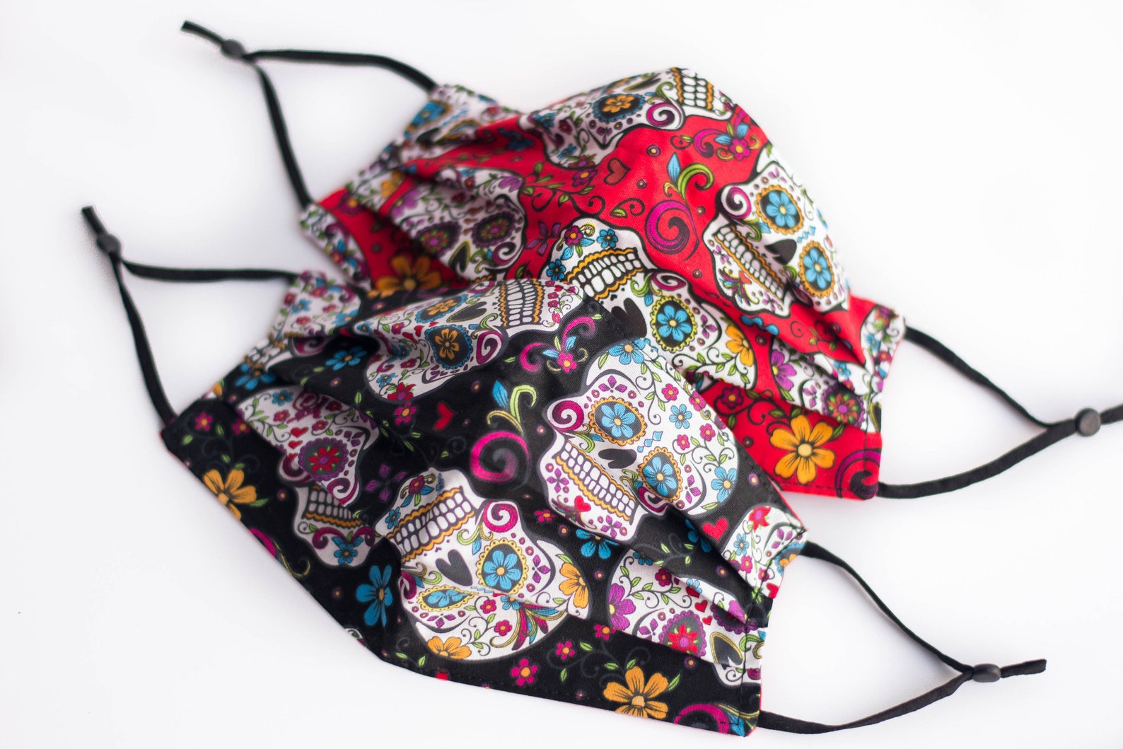 Sugar Skull Face Mask Adjustable Face Masks 2 Pack Mexican - Etsy