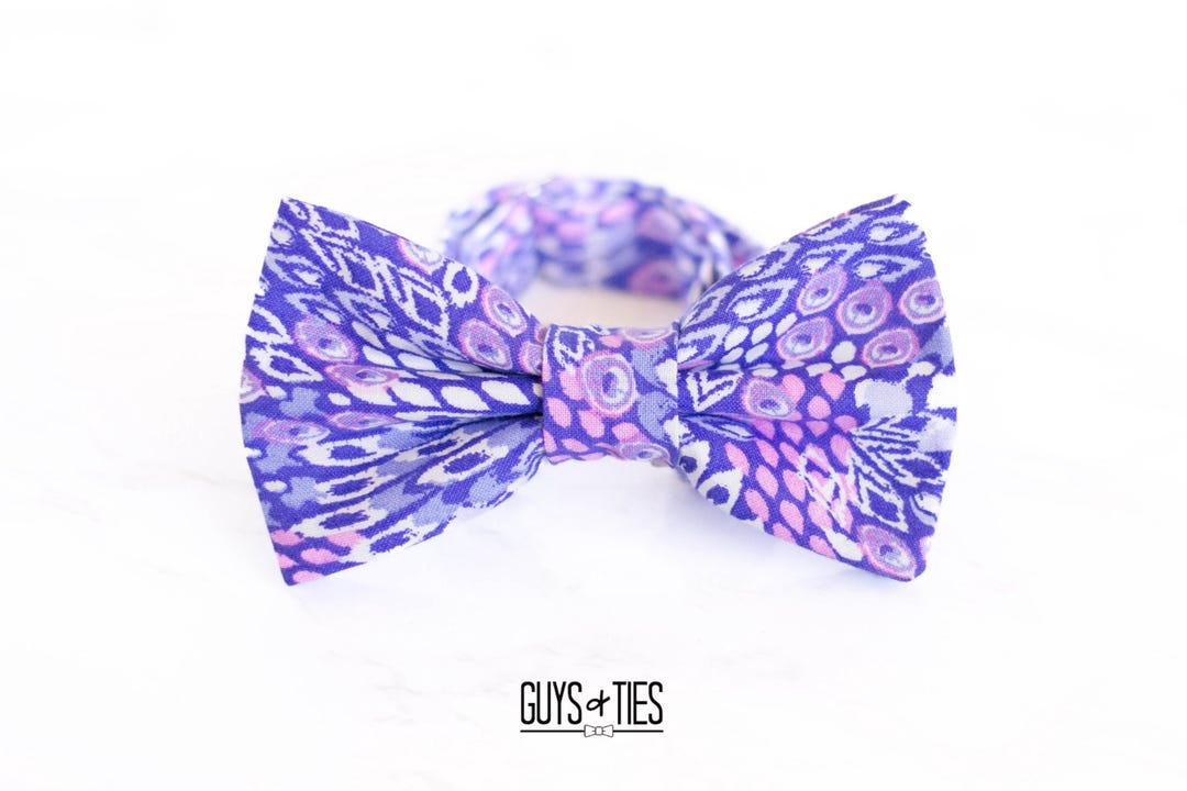 Purple Design Bow Tie for Men, Lilac Wedding Groomsmen Bowties ...