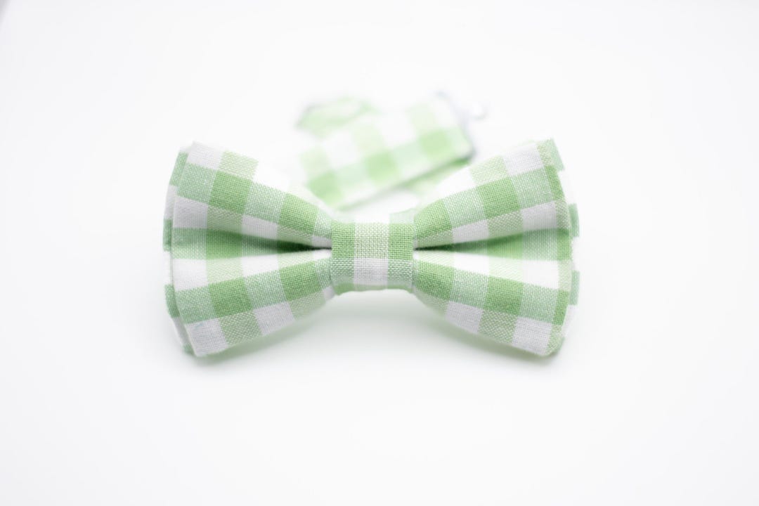 Pastel Green Gingham Bow Tie, Spring Bow Tie Kids Boys Toddler Baby ...