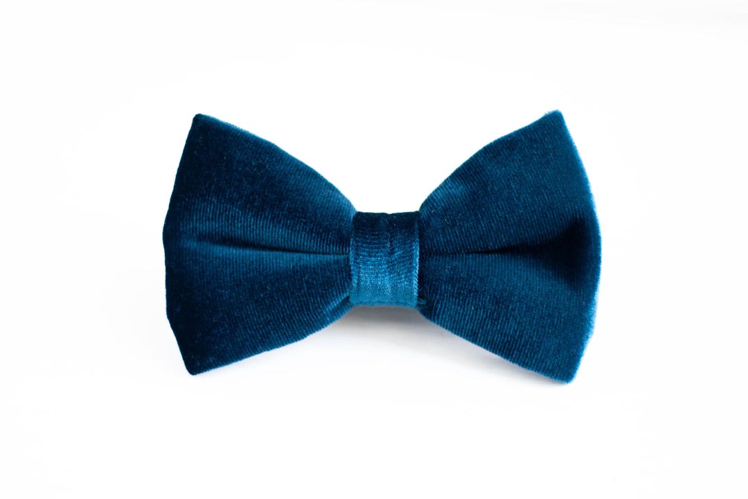 Dark Teal Velvet Bow Tie, GALA Event Bowties for Men, Velveteen Wedding ...