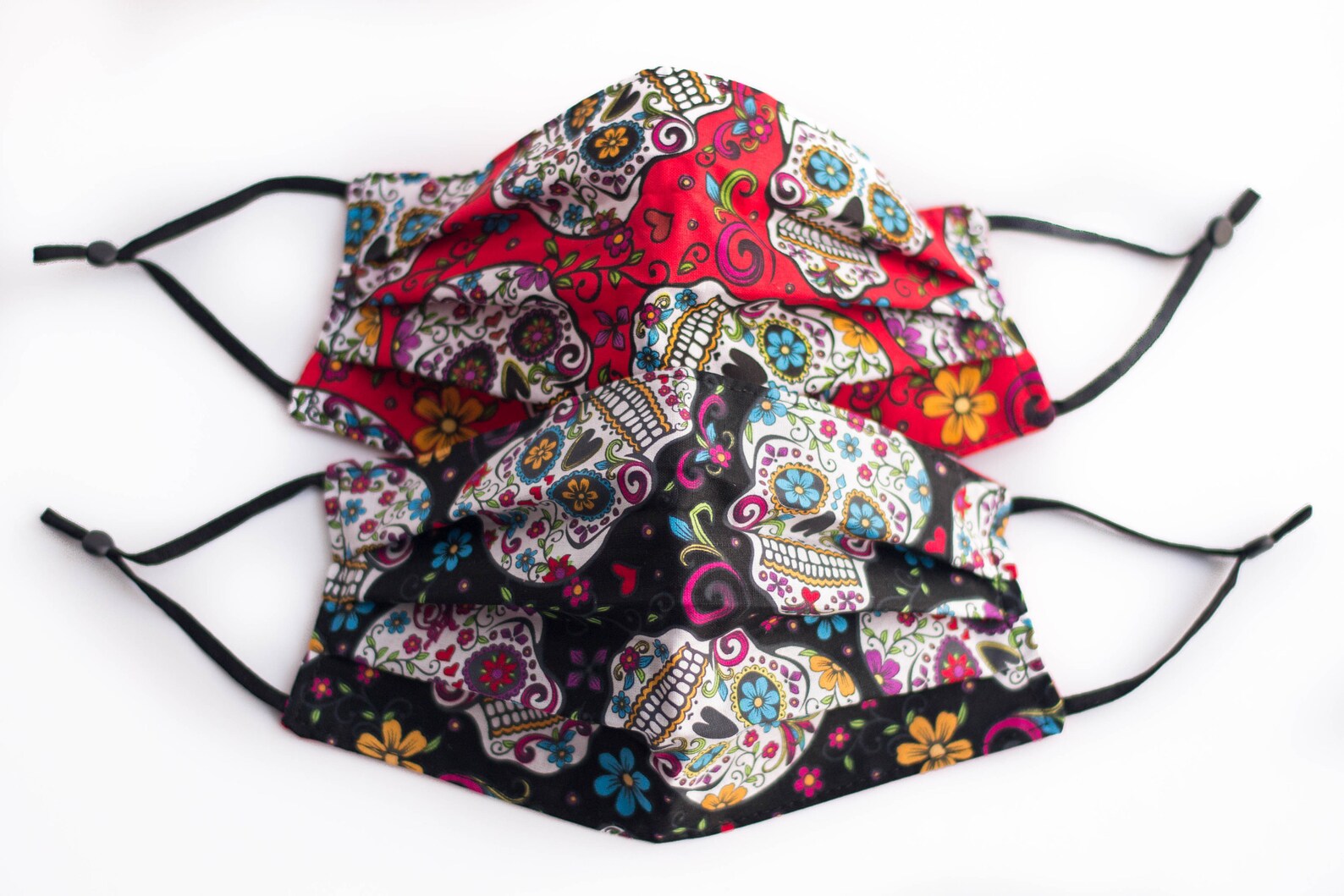 Sugar Skull Face Mask Adjustable Face Masks 2 Pack Mexican - Etsy